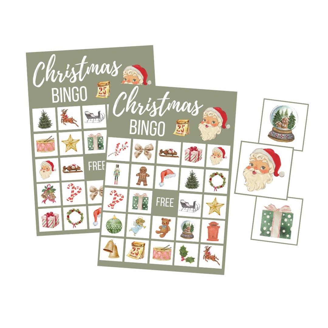 Christmas BINGO Game, Printable Holiday Digital Download, Kids ...