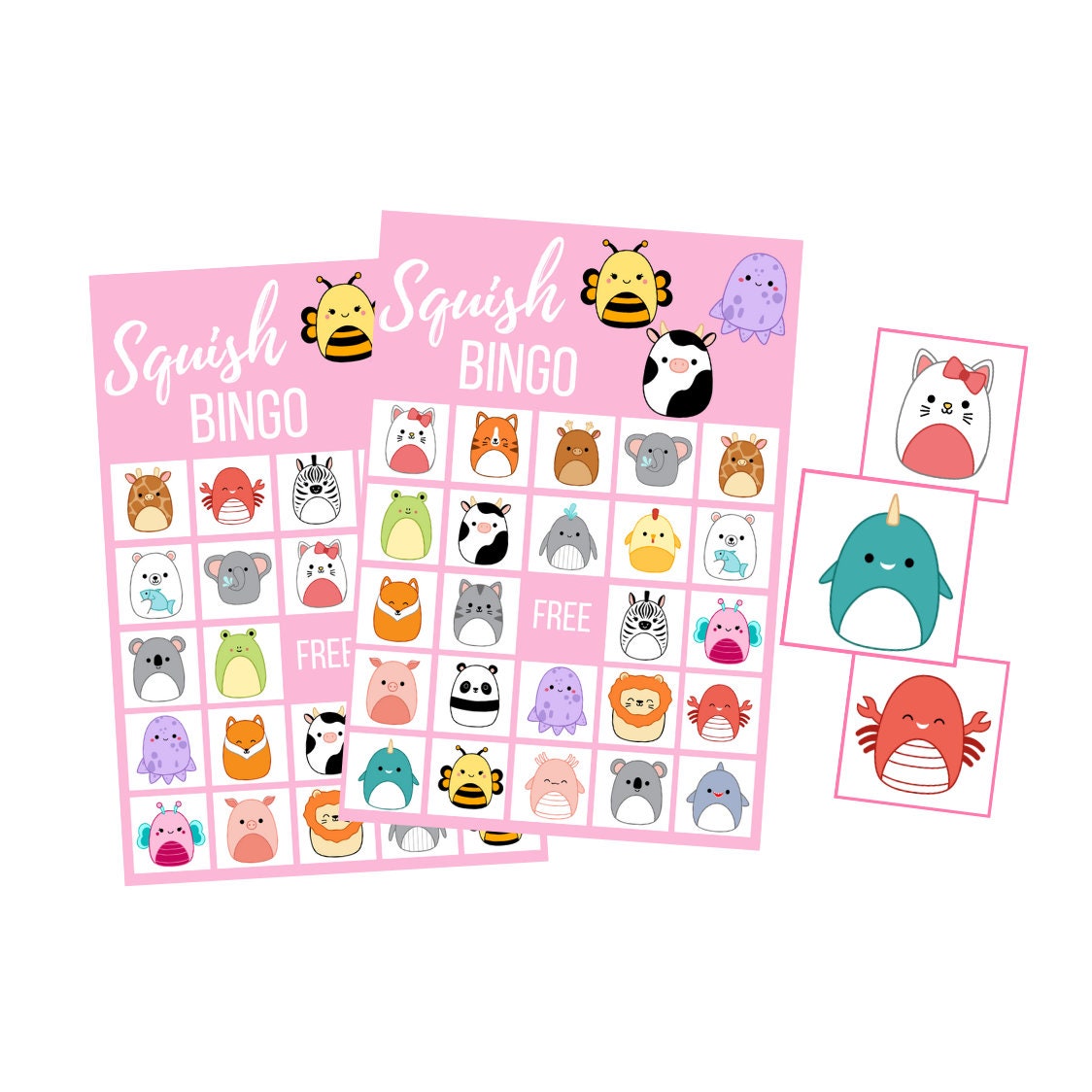 Printable Squish Animal BINGO Game, Kids Bingo Digital Download ...