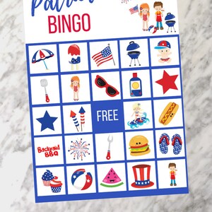 Printable Patriotic BINGO Cards, Americana Digital Download, Fourth of ...
