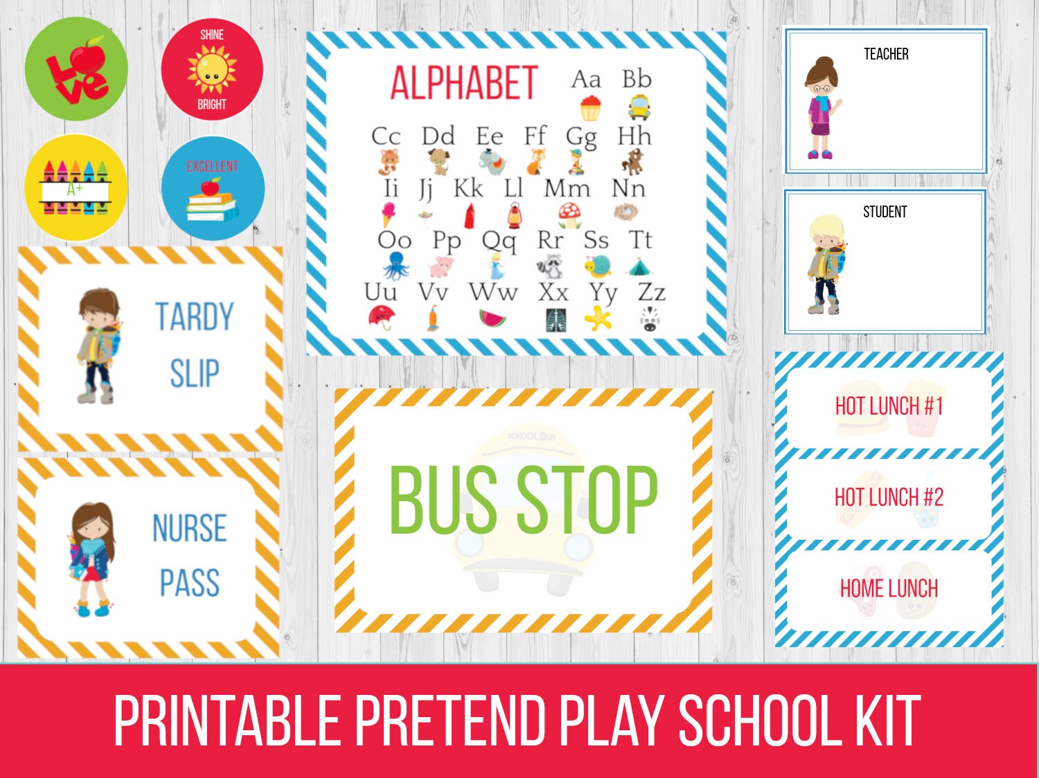 Printable School Dramatic Play for Kids, Classroom Pretend Play Digital ...