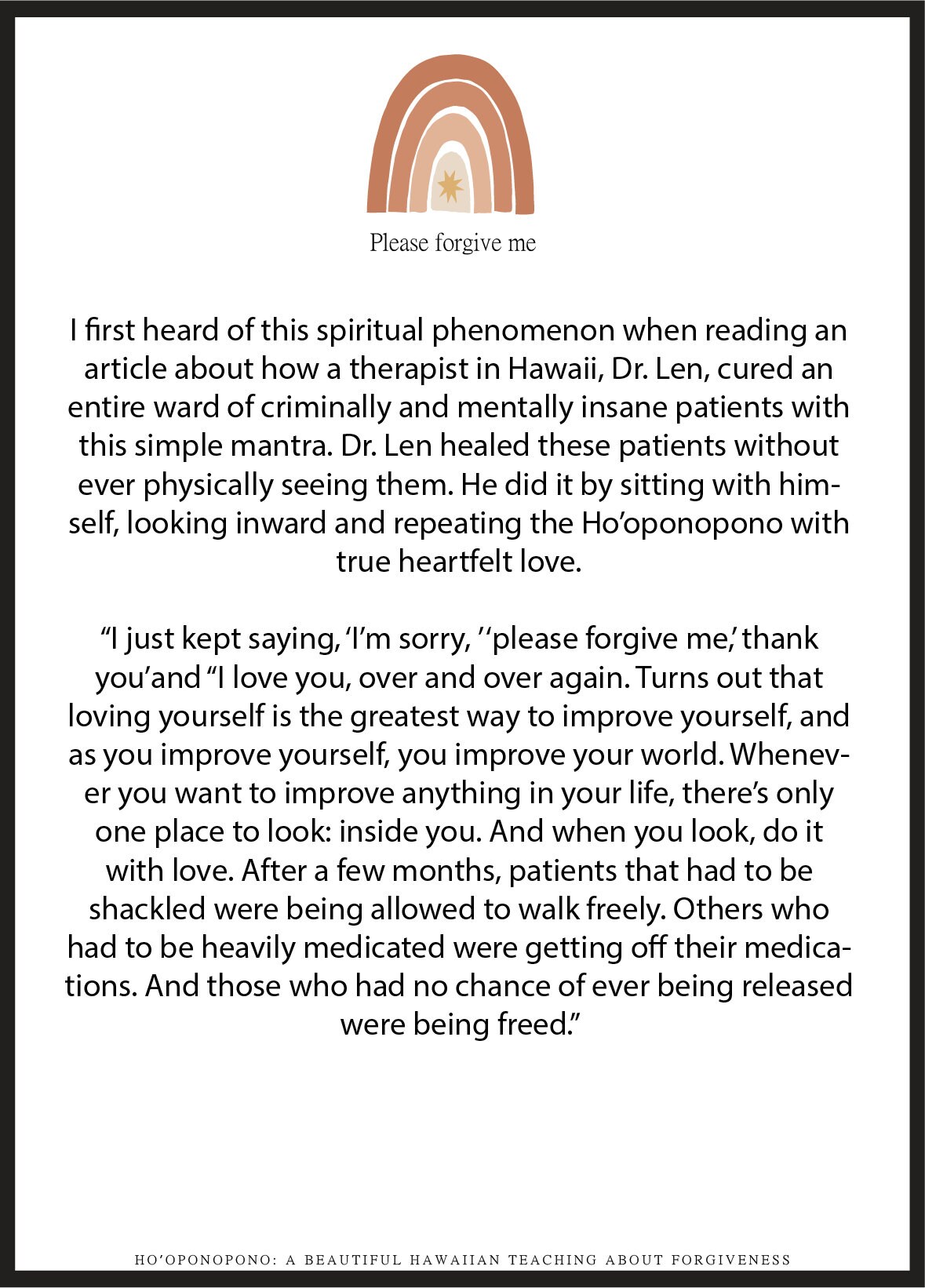 Ho'oponopono Poster I Printable Wall Art I INSTANT DOWNLOAD I Hawaiian ...