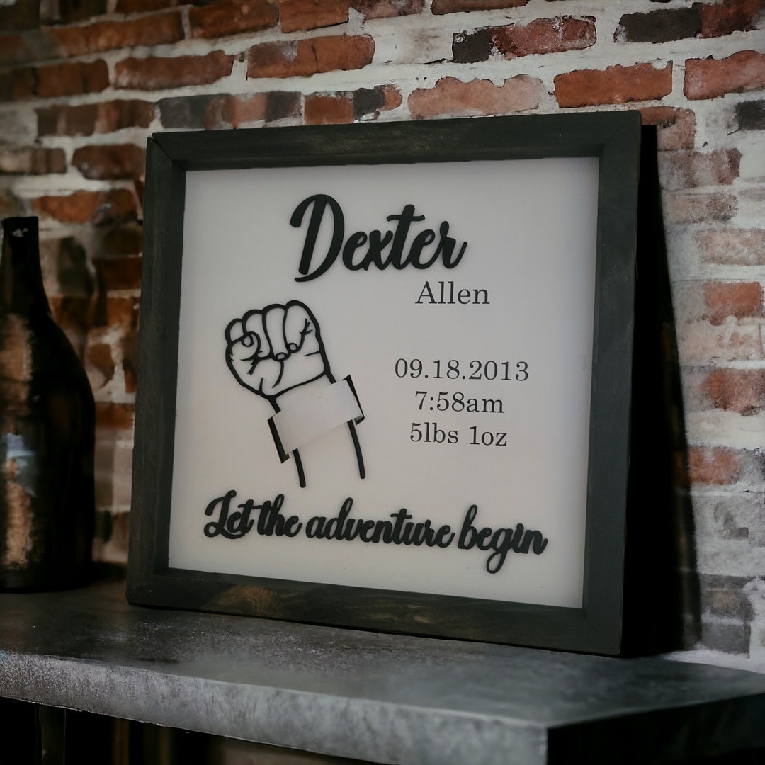 Infant Hospital Bracelet Keepsake Sign, Personalized Baby Sign, Baby ...