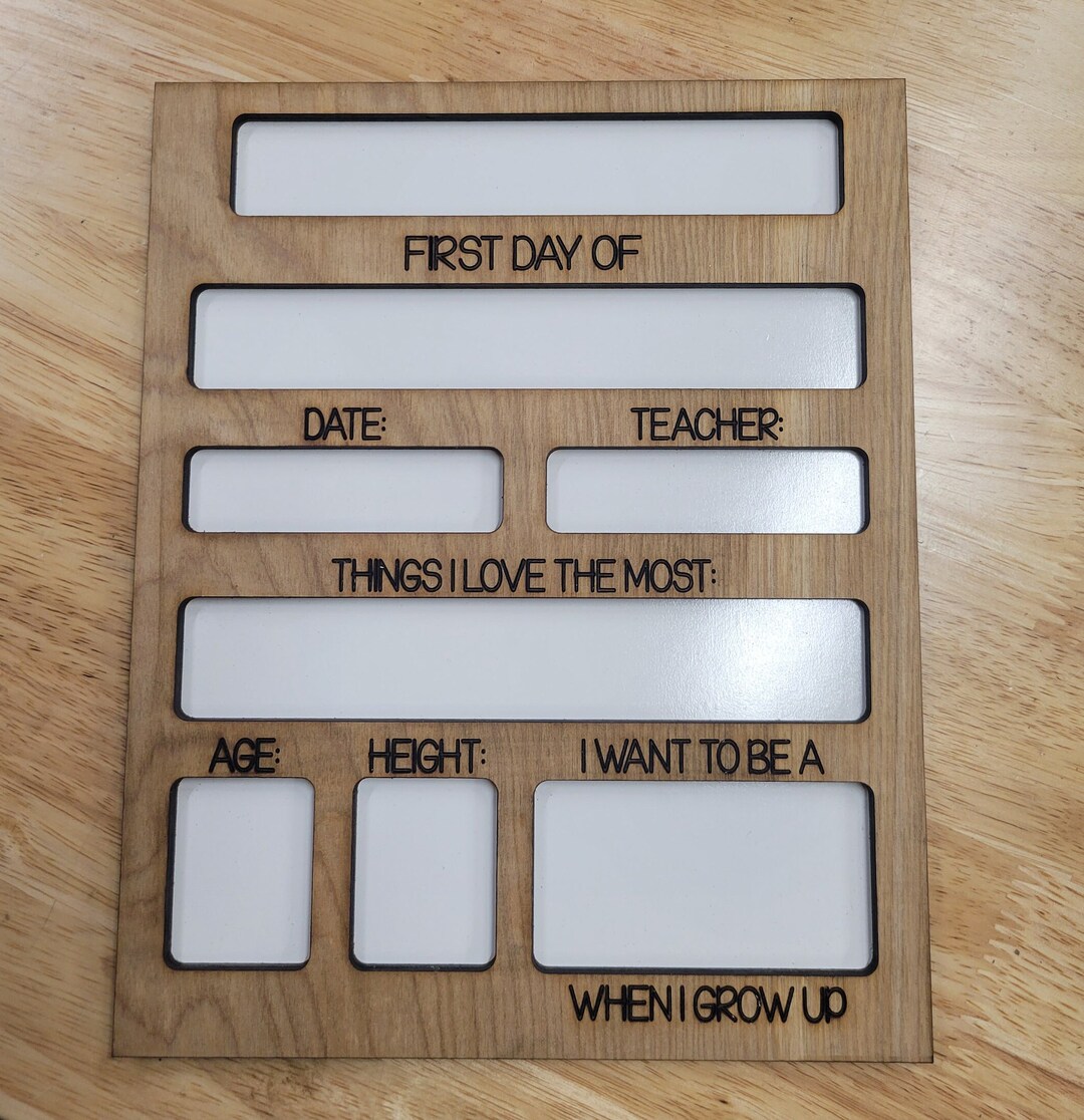 First Day of School, Dry Erase, Wood Sign, Child's First Day of School ...