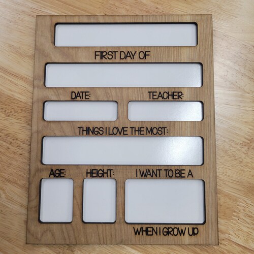First Day of School Dry Erase Wood Sign Child's First - Etsy