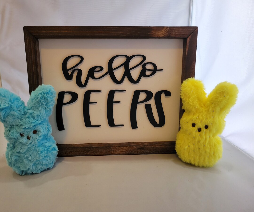 Hello Peep Laser Cut Letter Wood Sign, 3d Letter Sign, Raised Letter ...