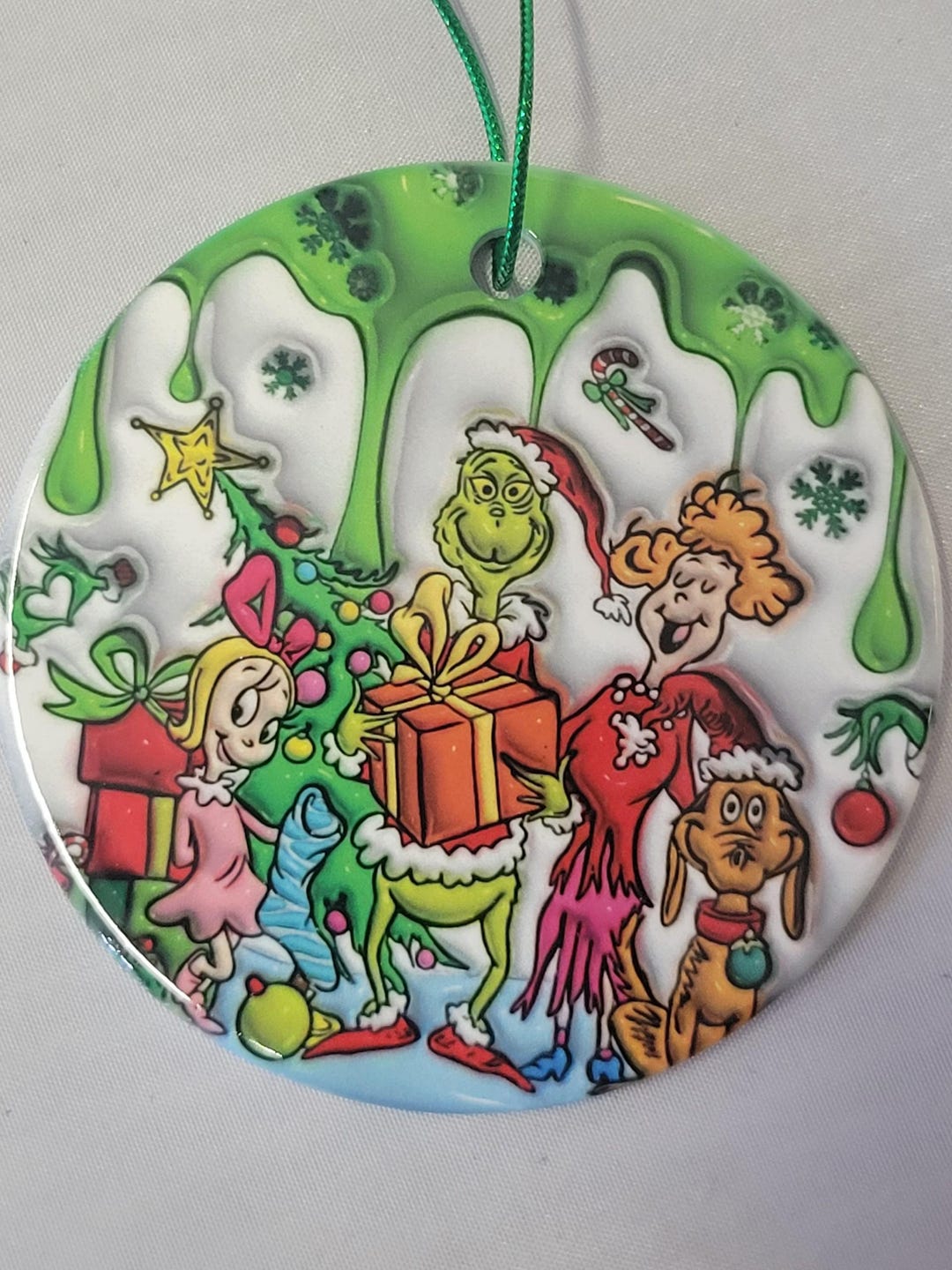Grinchmas Ceramic Ornament, Christmas Ornament, Holiday Ornament, Fun ...