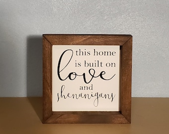 This Home is Built on Love & Profanity Reverse Canvas Sign - Etsy