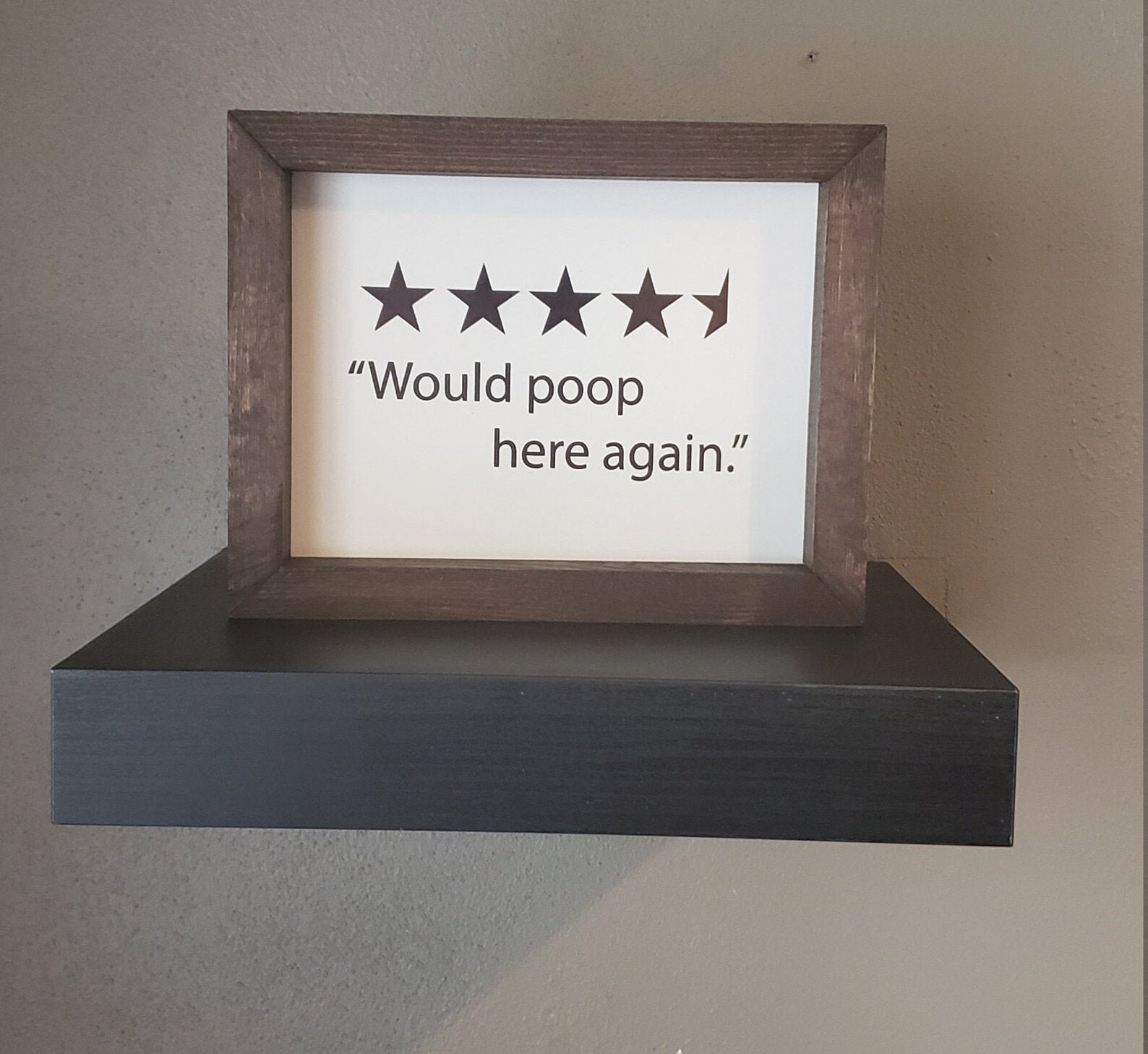 Would Poop Here Again Star Rating Bathroom Funny Sign Framed | Etsy