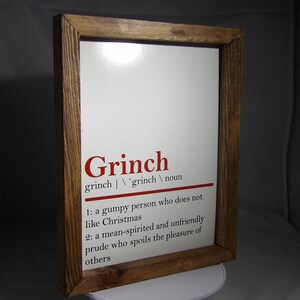 Grinch Definition Christmas Wood Framed Sign, Farmhouse Sign, Framed ...