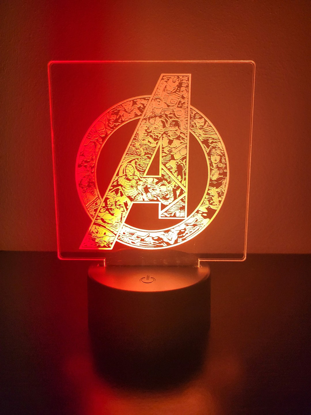 Laser Engraved Acrylic Sign With LED Color Changing Base and Remote ...