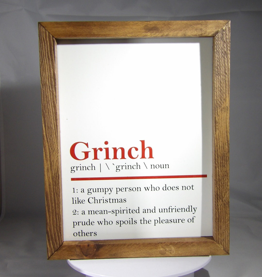 Grinch Definition Christmas Wood Framed Sign, Farmhouse Sign, Framed ...