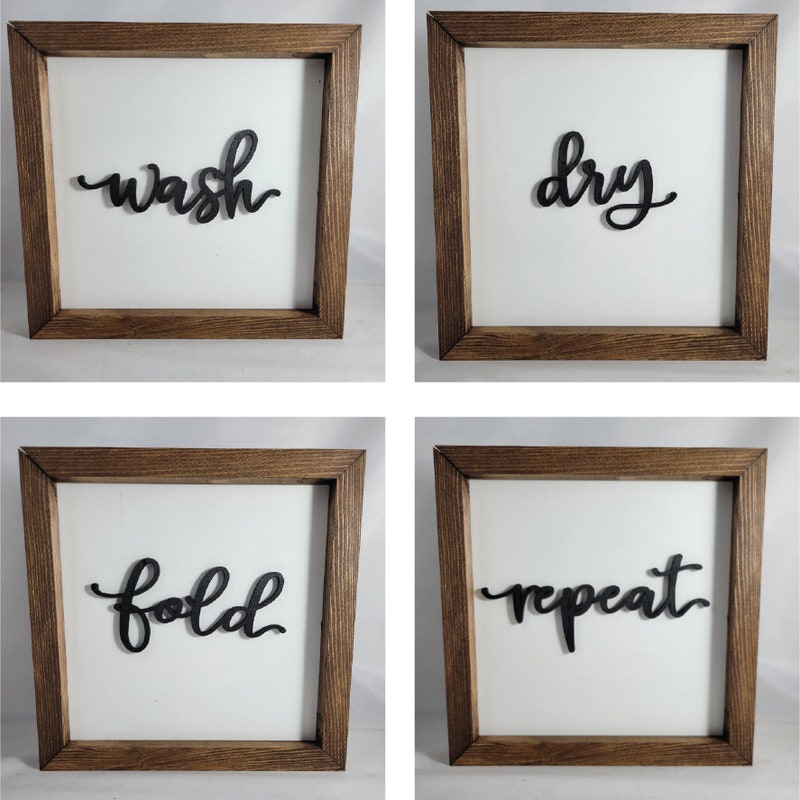 Wash and Dry Sign - Etsy