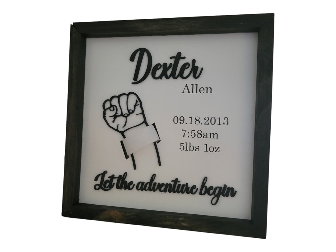 Infant Hospital Bracelet Keepsake Sign, Personalized Baby Sign, Baby ...