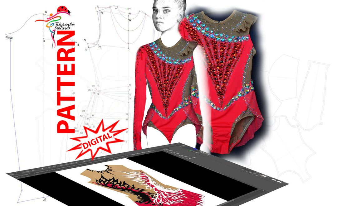 V Pattern Leotard for Rhythmic Gymnastics, Acrobatics, Skating 036 - Etsy