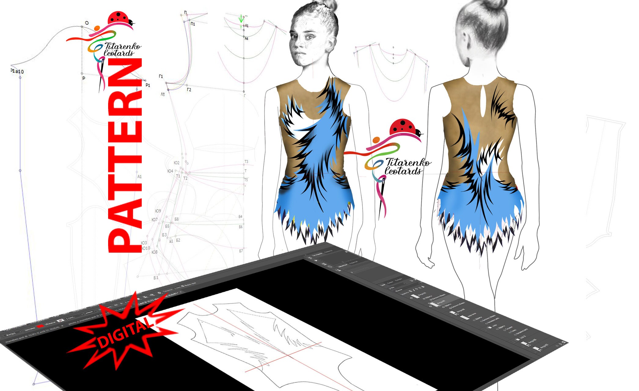 Pattern Leotard for Rhythmic Gymnastics, Acrobatics, Skating 023 - Etsy