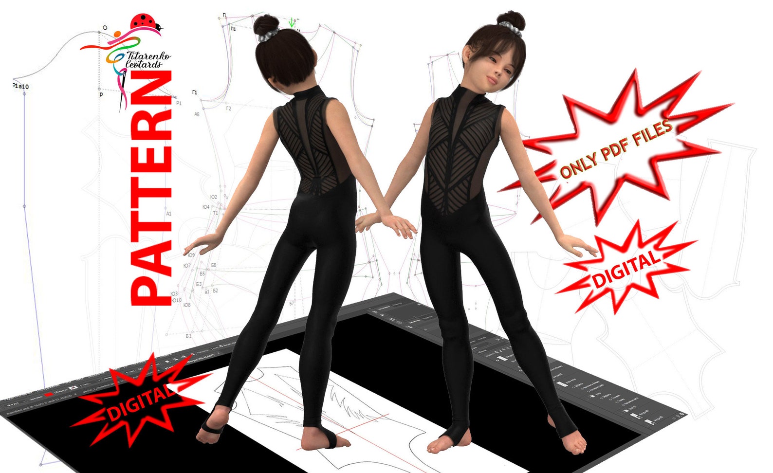 DIGITAL PDF Pattern Leotard for Rhythmic Gymnastics, Acrobatics ...