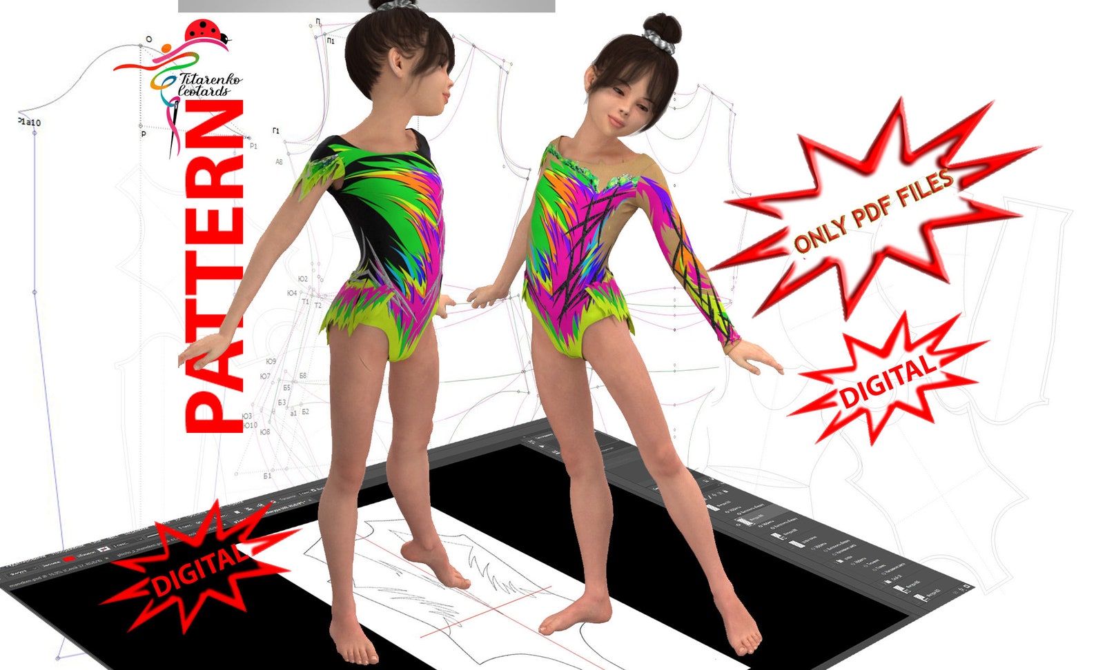 DIGITAL PDF Pattern Leotard for Rhythmic Gymnastics, Acrobatics ...