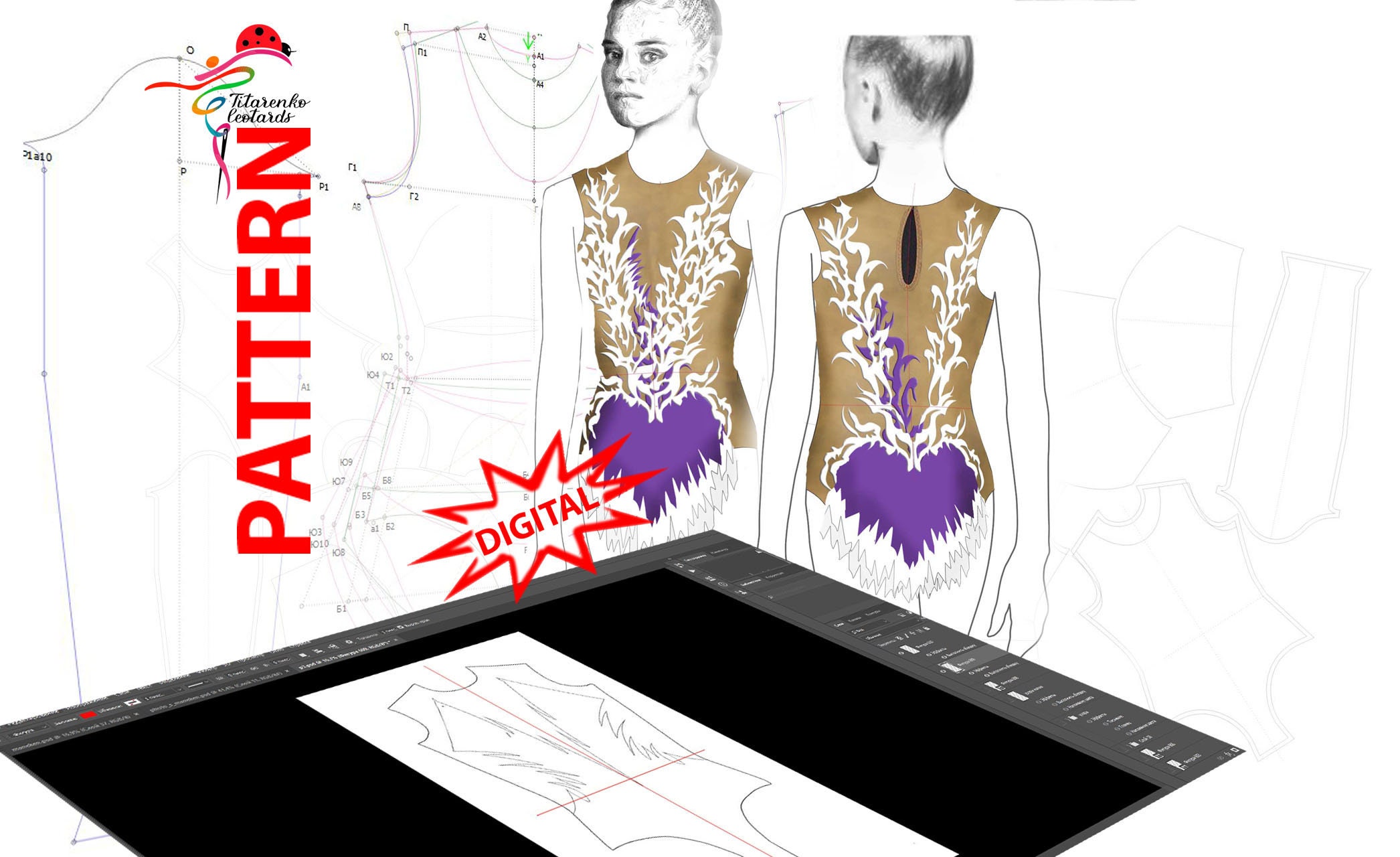 Pattern Leotard for Rhythmic Gymnastics, Acrobatics, Skating 008 - Etsy