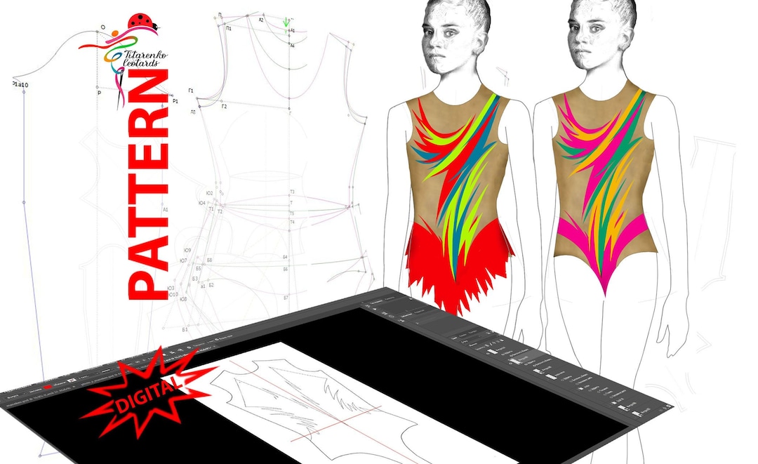 Pattern Leotard for Rhythmic Gymnastics, Acrobatics, Skating 009 - Etsy