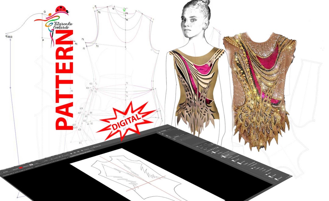 Pattern Leotard for Rhythmic Gymnastics, Acrobatics, Skating 026 - Etsy