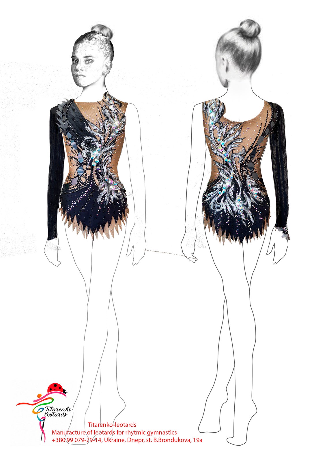V Digital Pattern, Pattern Leotard for Rhythmic Gymnastics, Acrobatics ...