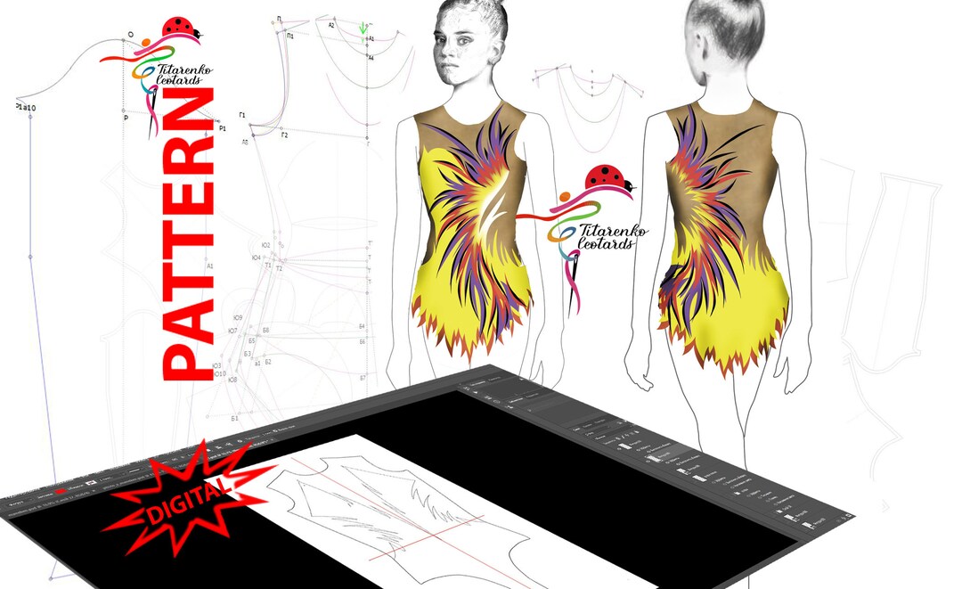 Pattern Leotard for Rhythmic Gymnastics, Acrobatics, Skating 055 - Etsy