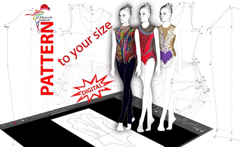 Individual Pattern Leotard for Rhythmic Gymnastics, Acrobatics, Skating ...