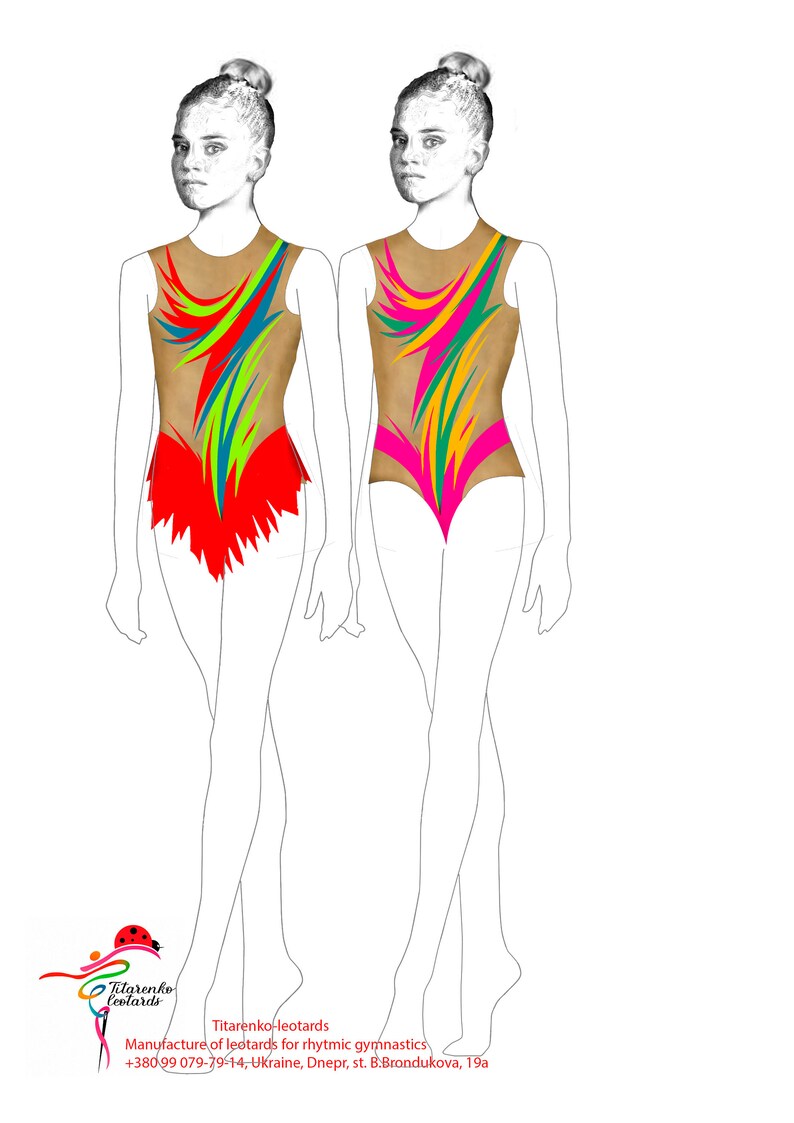 Pattern Leotard for Rhythmic Gymnastics, Acrobatics, Skating 009 - Etsy