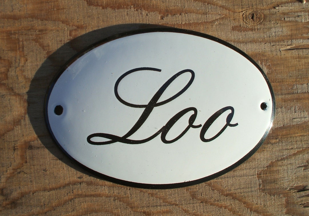 Classic Enamel Loo Sign. Black Text on a White Background. 12x8cm. - Etsy