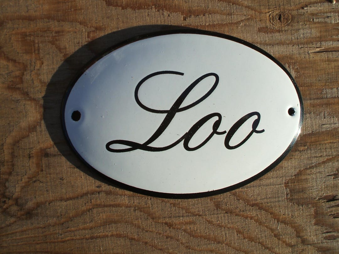 Classic Enamel Loo Sign. Black Text on a White Background. 12x8cm. - Etsy