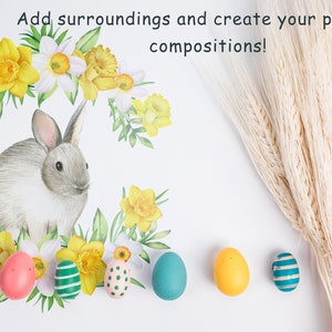 Watercolor Cute Rabbits Clipart Set. Hand Drawn Easter Spring Clip Art ...