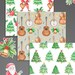 Cute Christmas Watercolor Digital Paper, Cartoon Santa, Elf, Reindeer ...