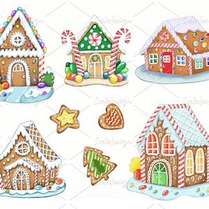 Gingerbread House Christmas Clipart Set. Winter Bakery, Christmas ...