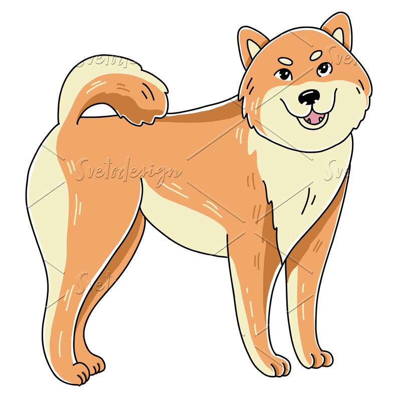 Cute Dogs Clipart Illustrations. Hand Painted Animal Set. Commercial ...