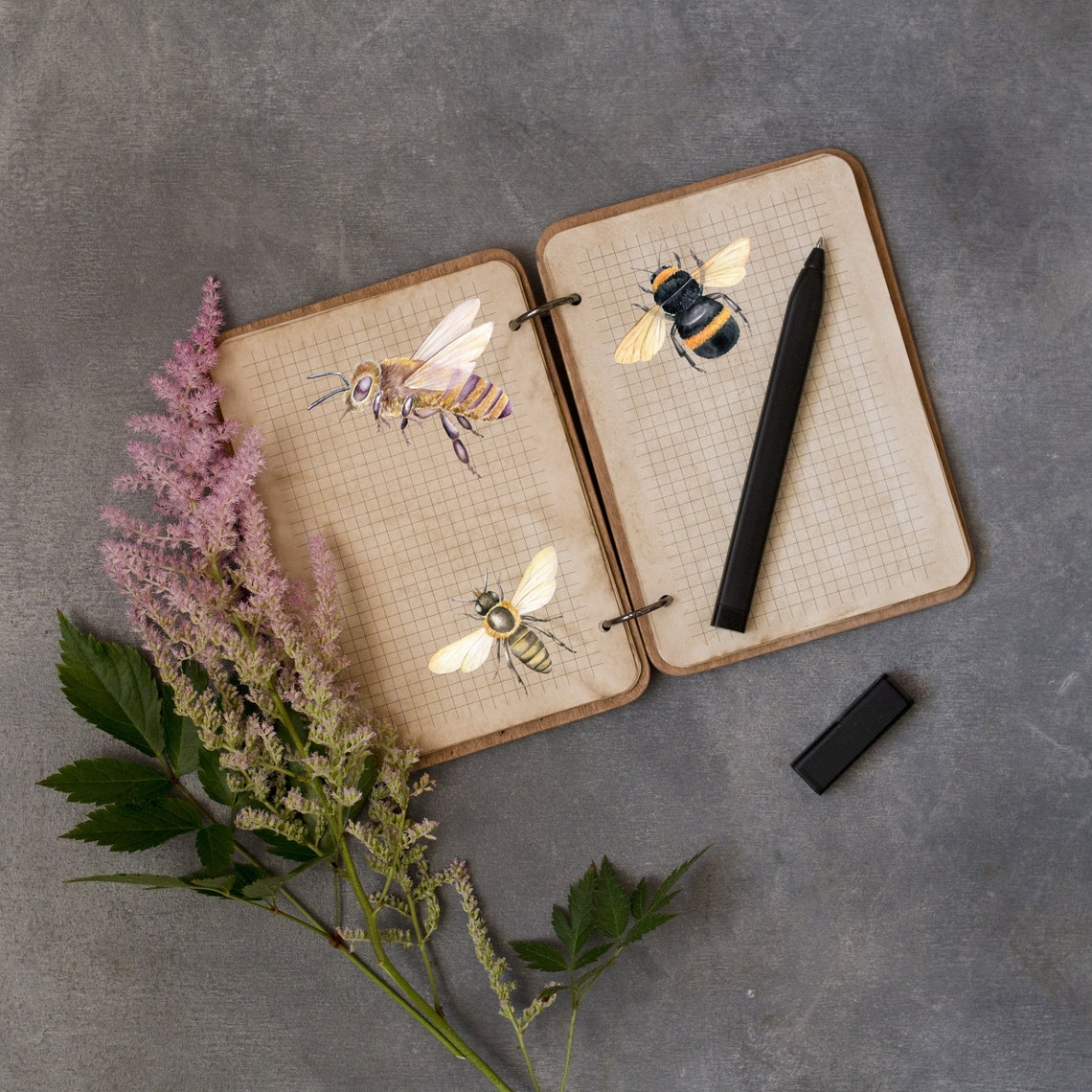 Watercolor Honey Bee Clipart Set. Hand Painted Vintage Insects | Etsy