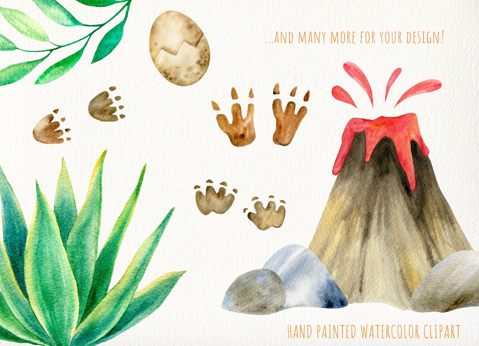 Watercolor Dinosaur Clipart Set. Hand Painted Children Clip - Etsy