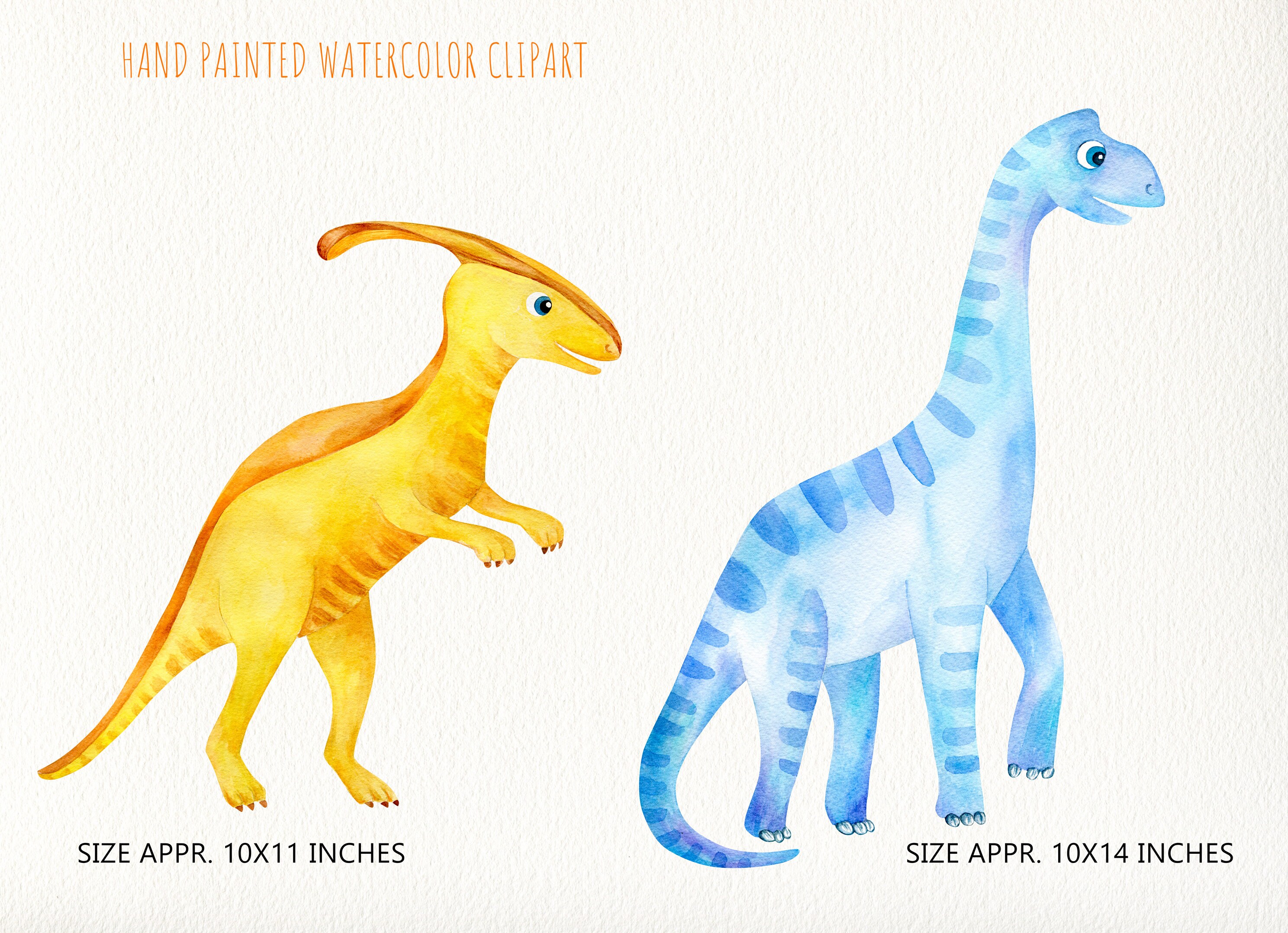 Watercolor Dinosaur Clipart Set. Hand Painted Children Clip - Etsy