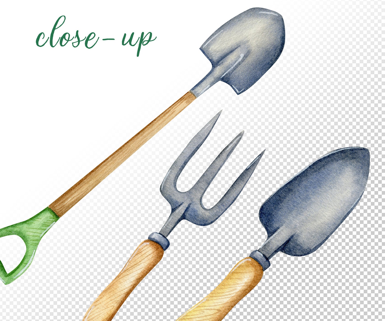 Watercolor Spring Garden Tools Clipart Set. Hand Painted - Etsy