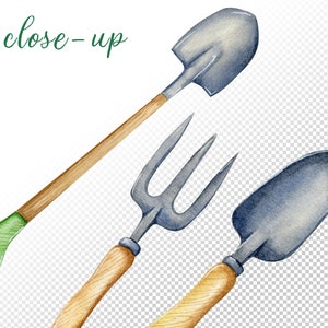 Watercolor Spring Garden Tools Clipart Set. Hand Painted Spring ...
