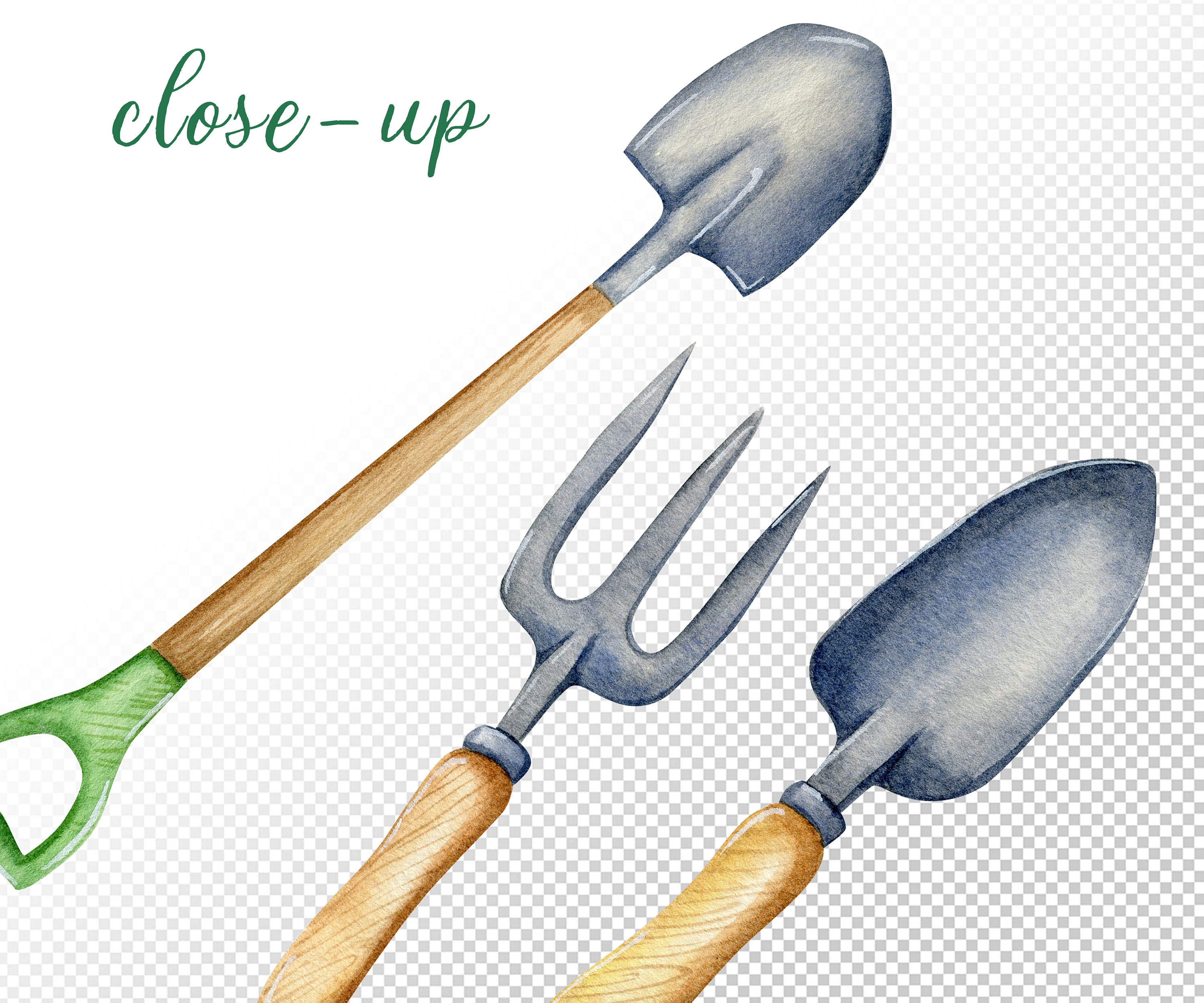 Watercolor Spring Garden Tools Clipart Set. Hand Painted - Etsy
