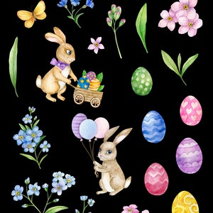 Watercolor Easter Rabbits Clipart Set. Hand Drawn Spring Clip - Etsy