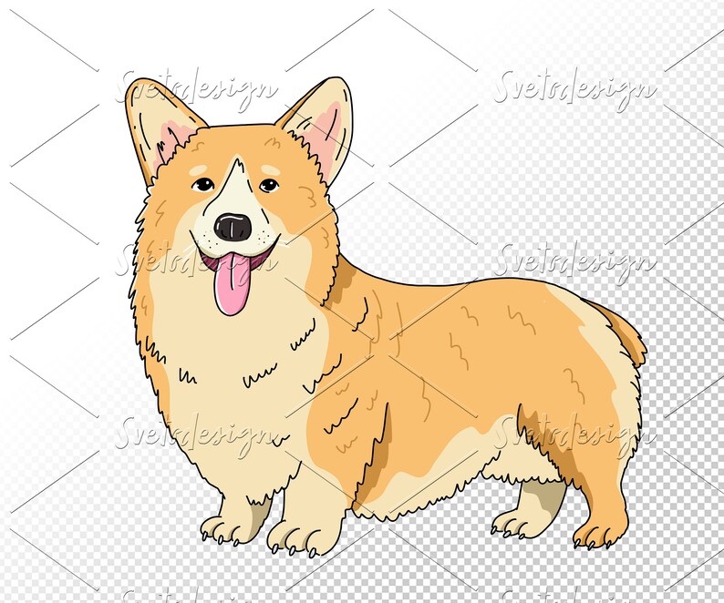 Cute Dogs Clipart Illustrations. Hand Painted Animal Set. Commercial ...