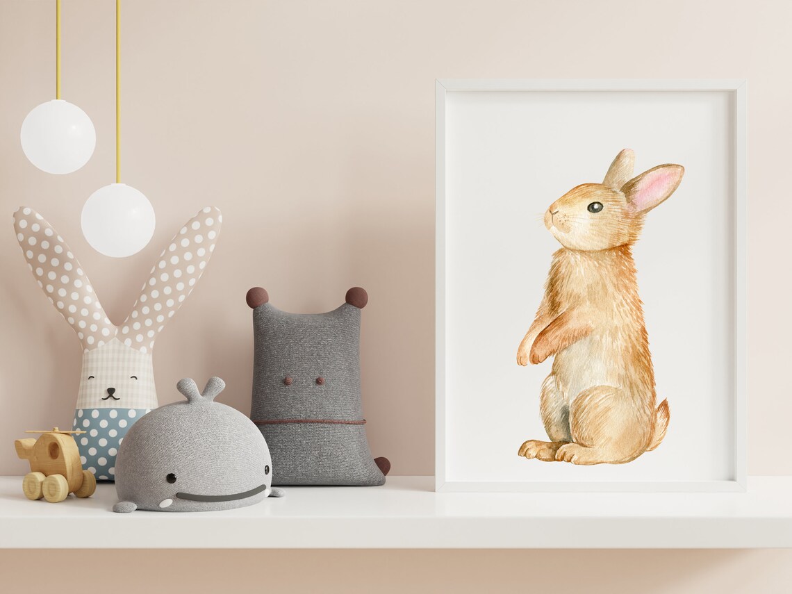 Watercolor Cute Rabbits Clipart Set. Hand Drawn Easter Spring - Etsy