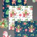 Cute Christmas Watercolor Digital Paper, Cartoon Santa, Elf, Reindeer ...