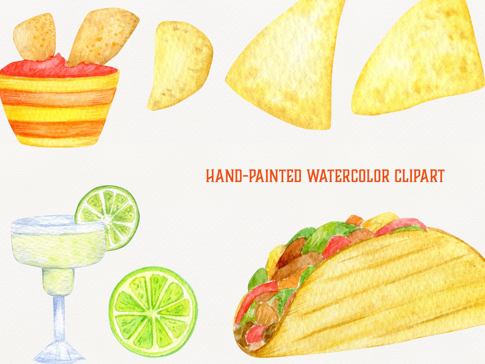 Watercolor Mexican Fiesta Clipart Set. Cinco De Mayo, Summer, Taco ...