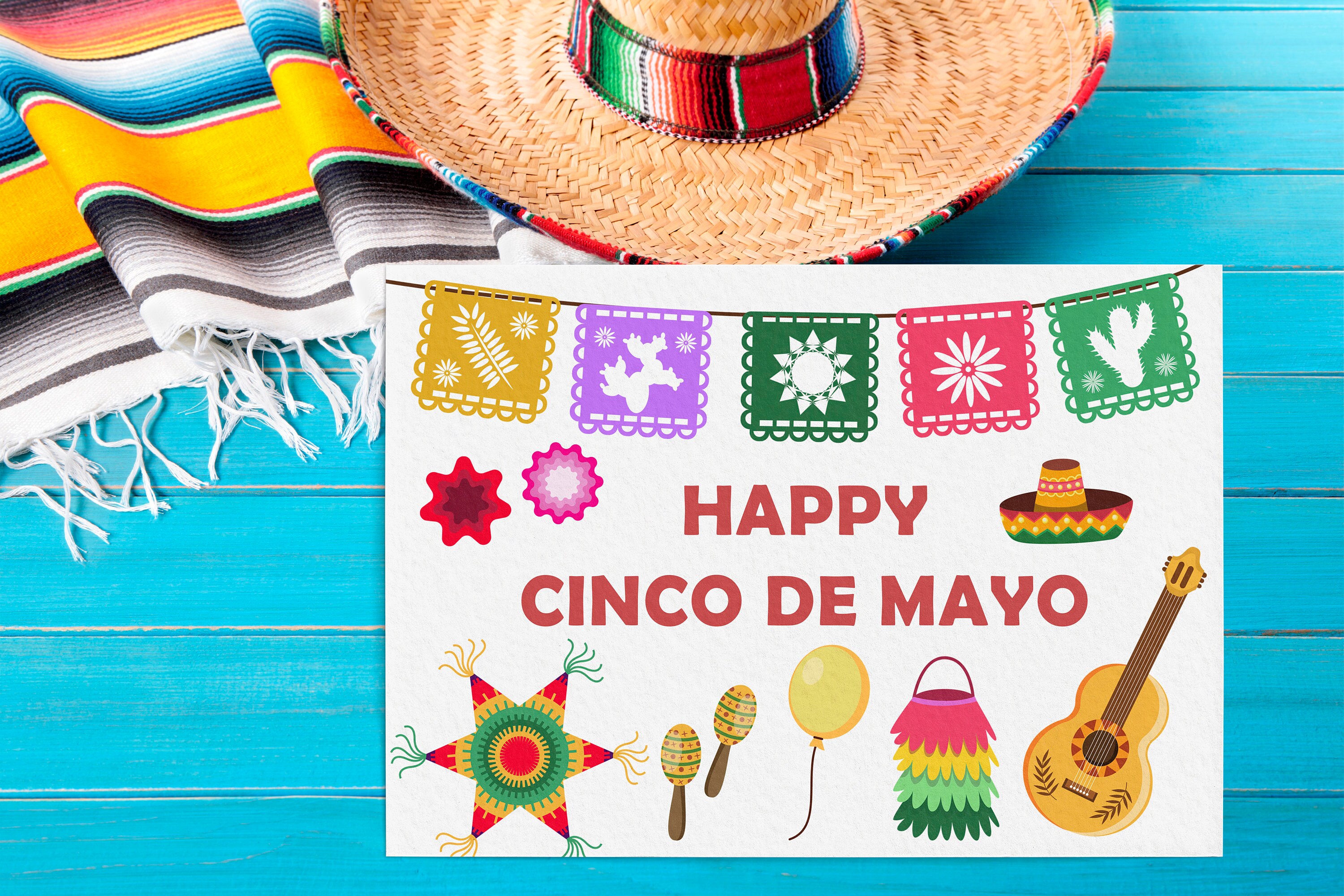 Cinco De Mayo Clipart Set. Mexican Fiesta Separated Elements. Summer ...
