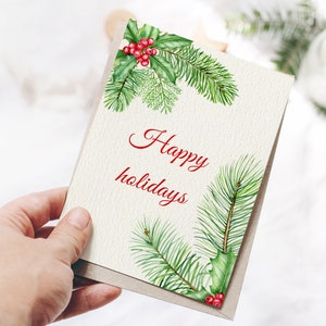 Christmas Watercolor Clipart. Winter Woodland Hand Painted Graphics ...