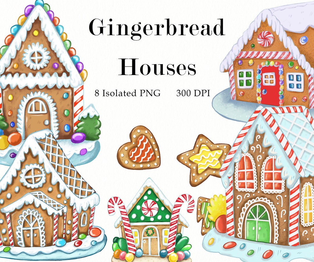 Gingerbread House Christmas Clipart Set. Winter Bakery, Christmas ...