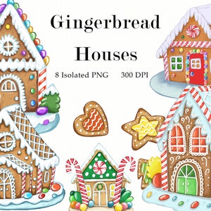 Gingerbread House Christmas Clipart Set. Winter Bakery, Christmas ...