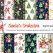 Cute Christmas Watercolor Digital Paper, Cartoon Santa, Elf, Reindeer ...